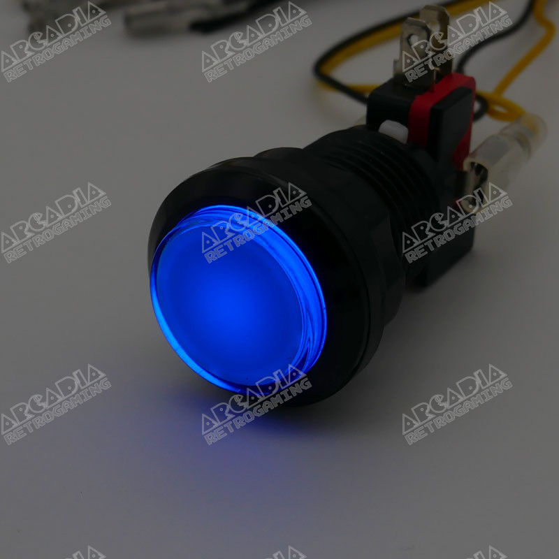 Illuminated arcade button with black outline - Blue